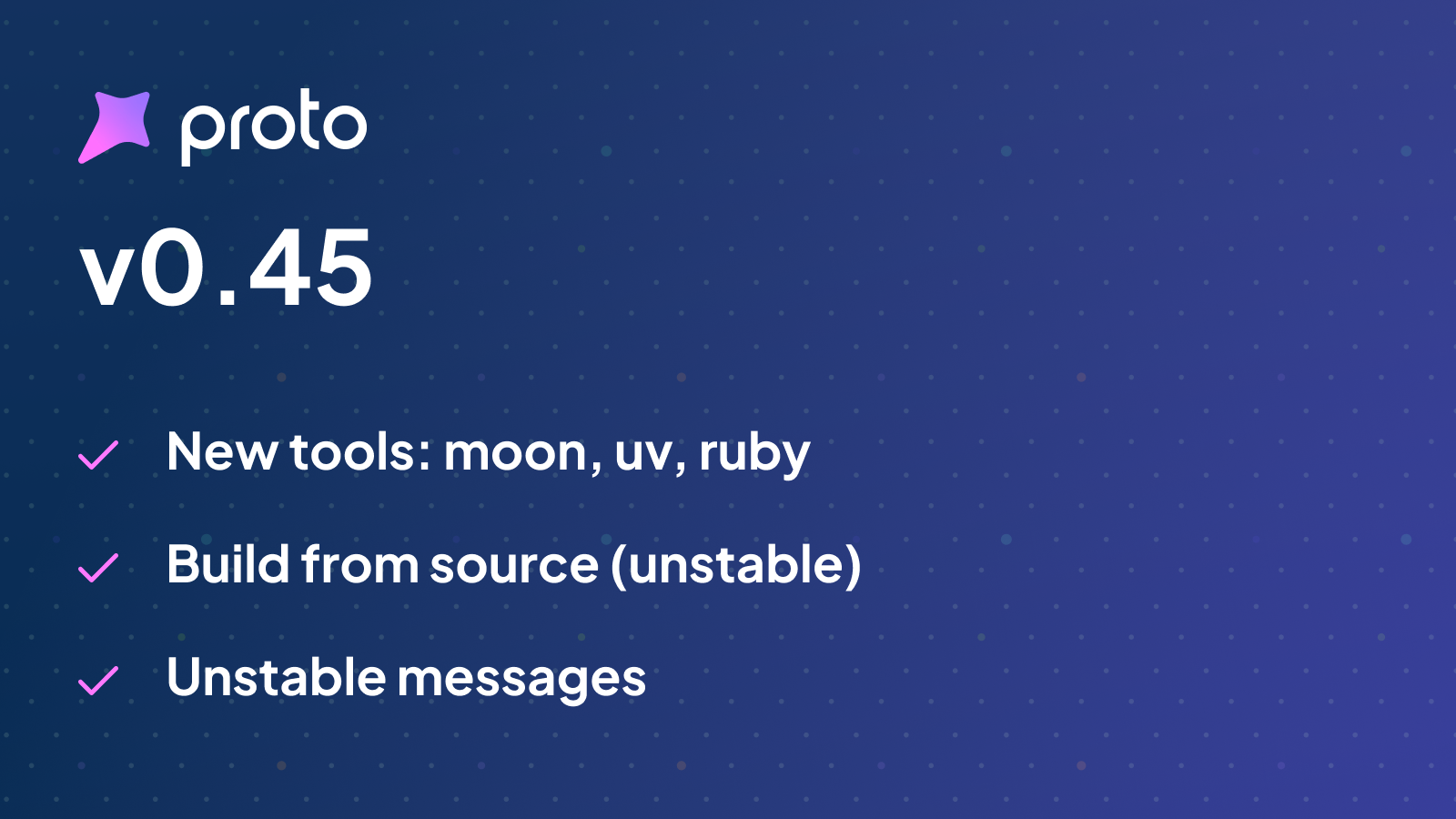 proto v0.45 - New built-in tools and build from source | moonrepo